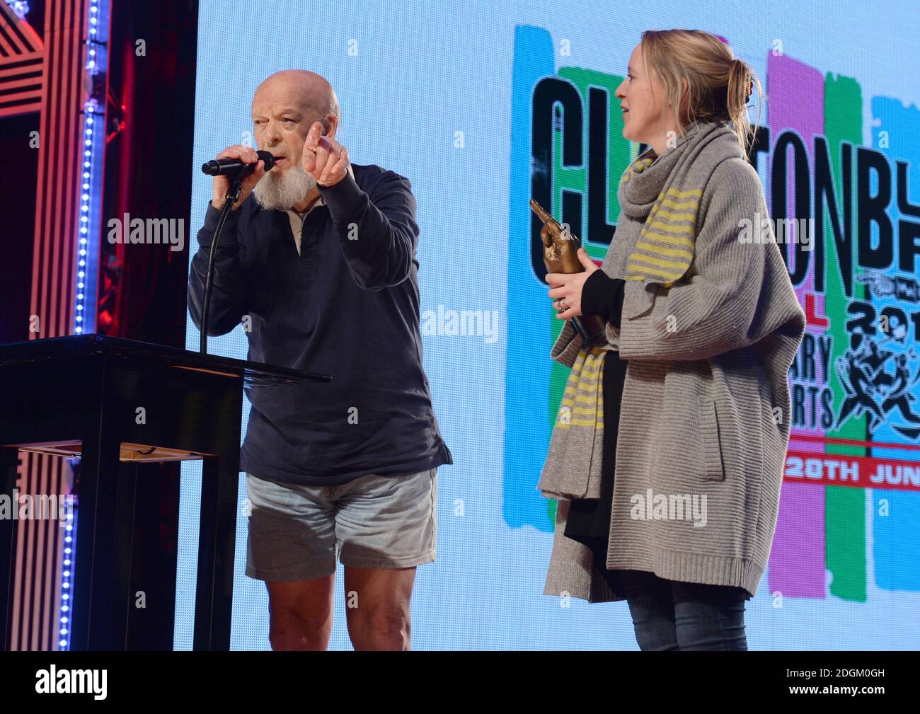 Michael Evis and daughter Laura during the NME Awards 2016 with Austin ...