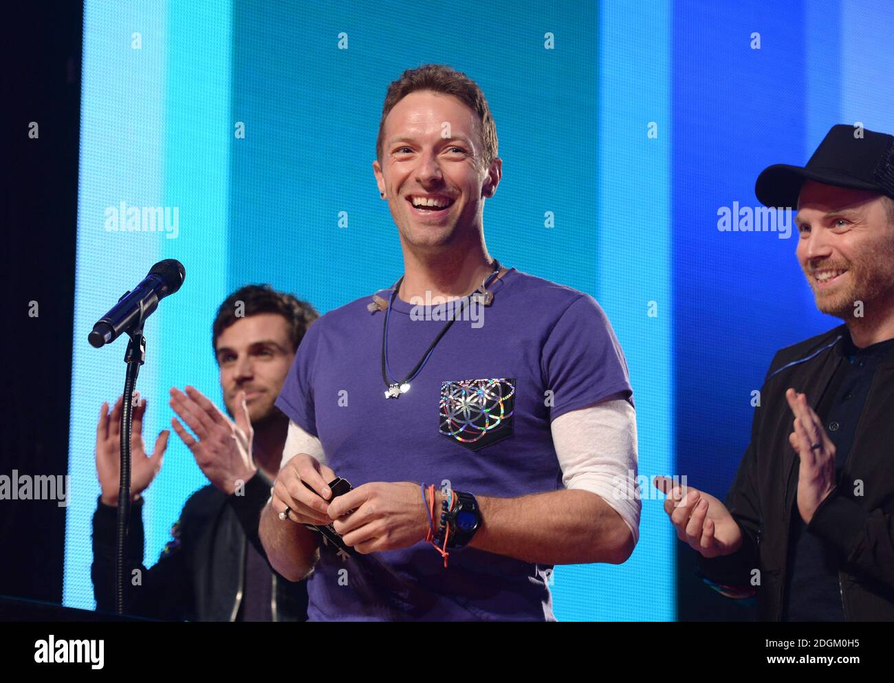Coldplay collect the Godlike Genius Award during the NME Awards 2016 ...