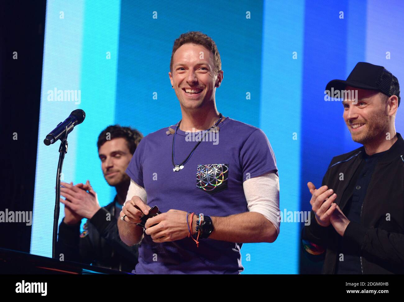 Coldplay collect the Godlike Genius Award during the NME Awards 2016 ...