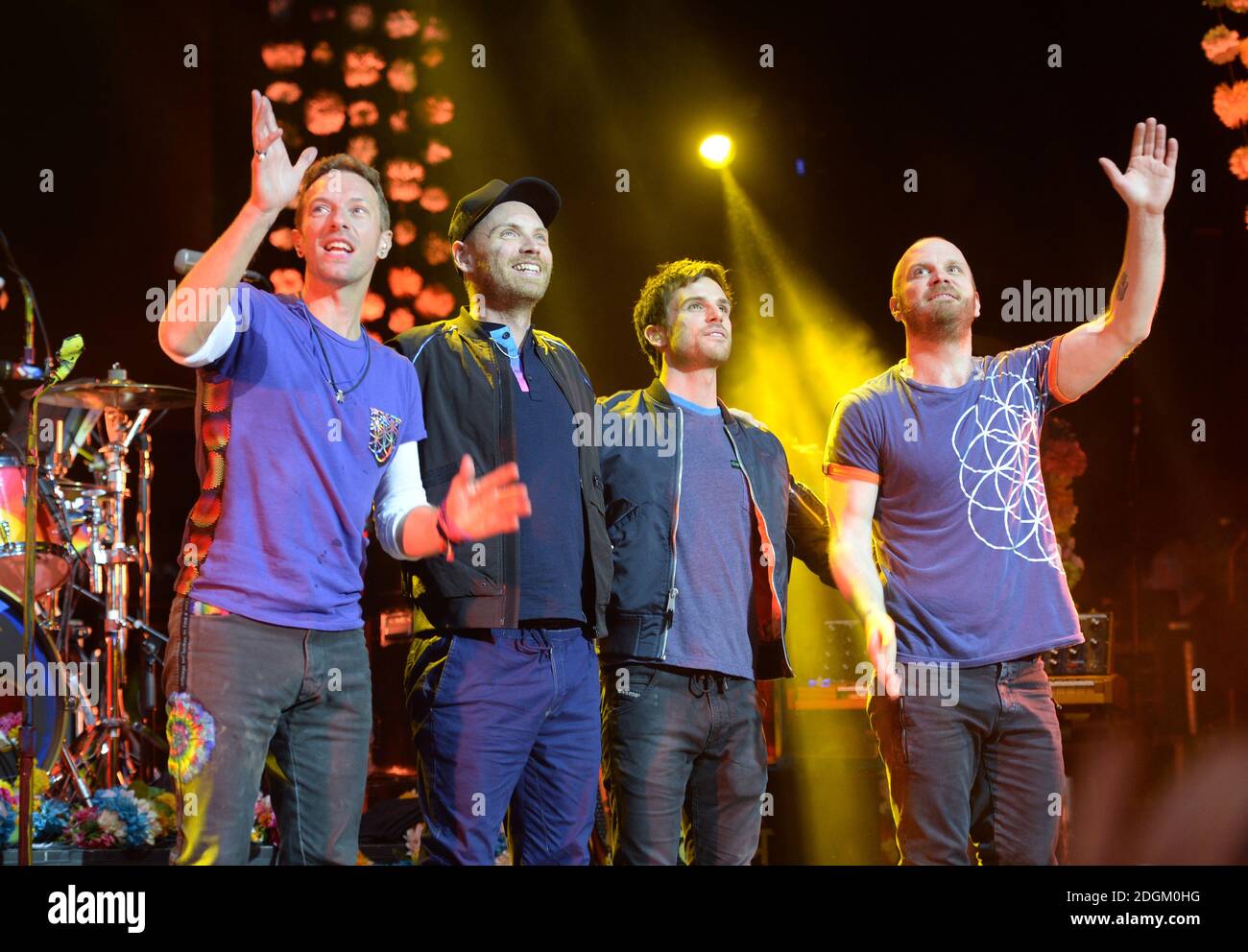 Coldplay perform on stage during the NME Awards 2016 with Austin, Texas ...