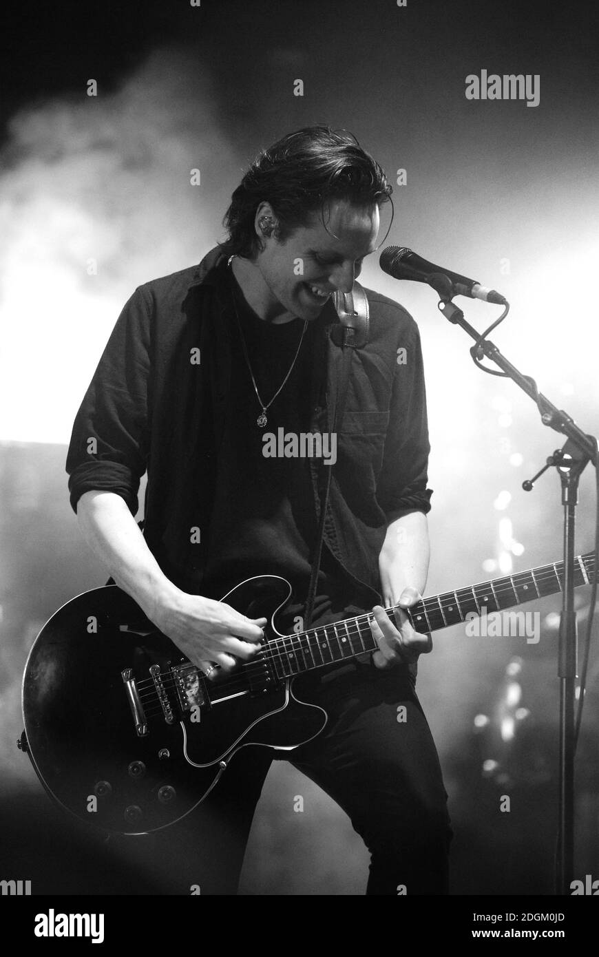 Hugo White of the Maccabees performing at the NME Awards 2016 with ...