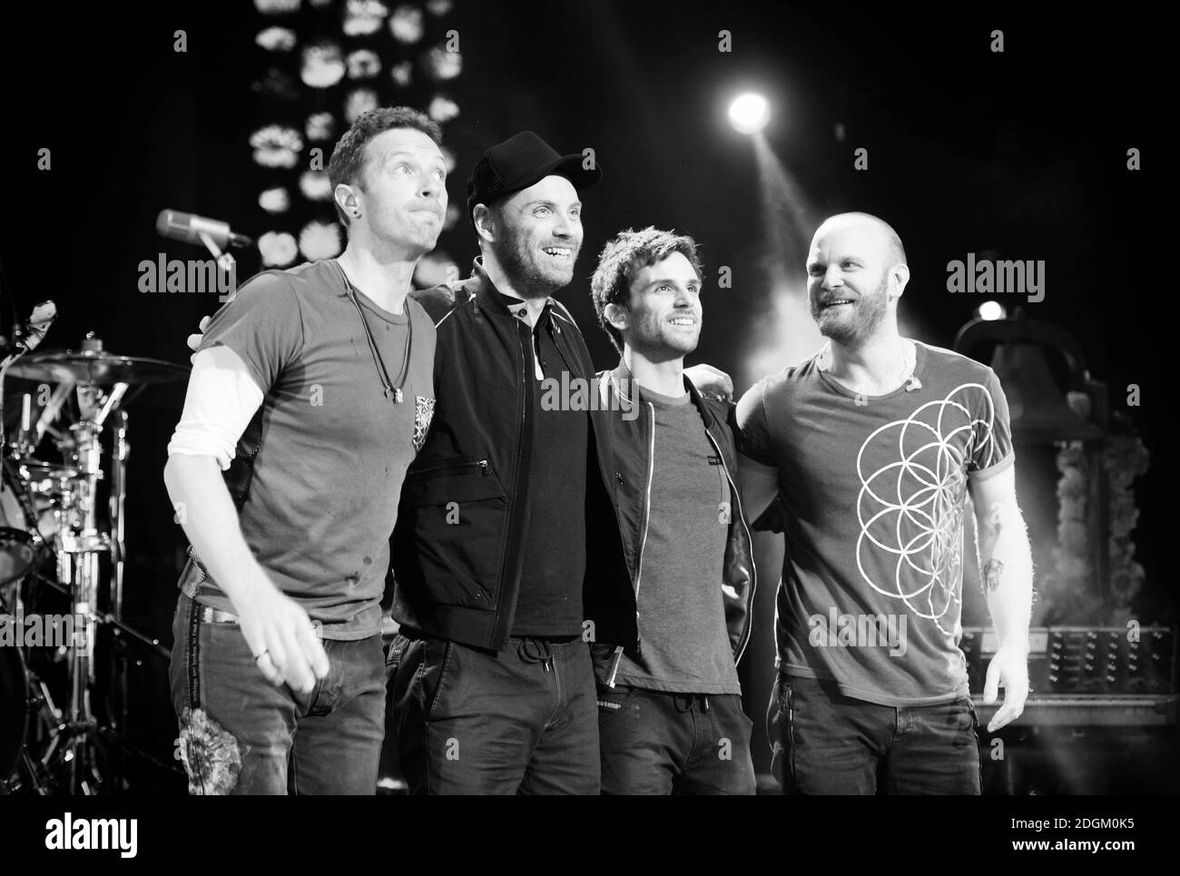 Chris Martin and Coldplay performing at the NME Awards 2016 with Austin ...