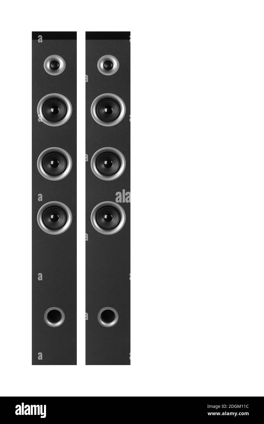 Music and sound - Two front view high four line array tower bluetooth ...