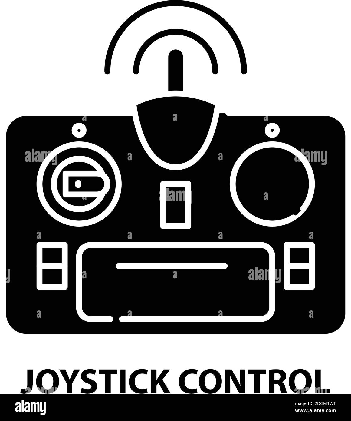 joystick control icon, black vector sign with editable strokes, concept ...
