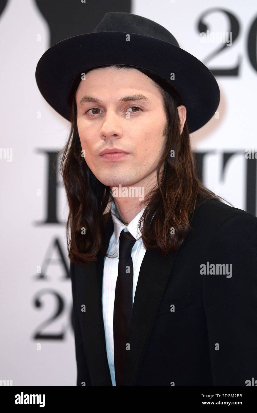 James Bay arriving for the 2016 Brit Awards at the O2 Arena, London ...