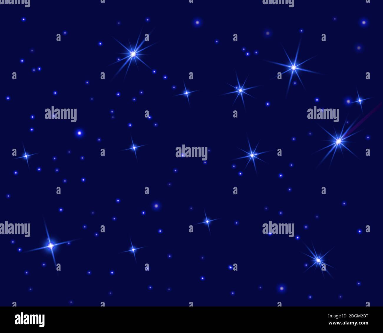 Starry sky with bright and dim stars. Dark star seamless pattern ...