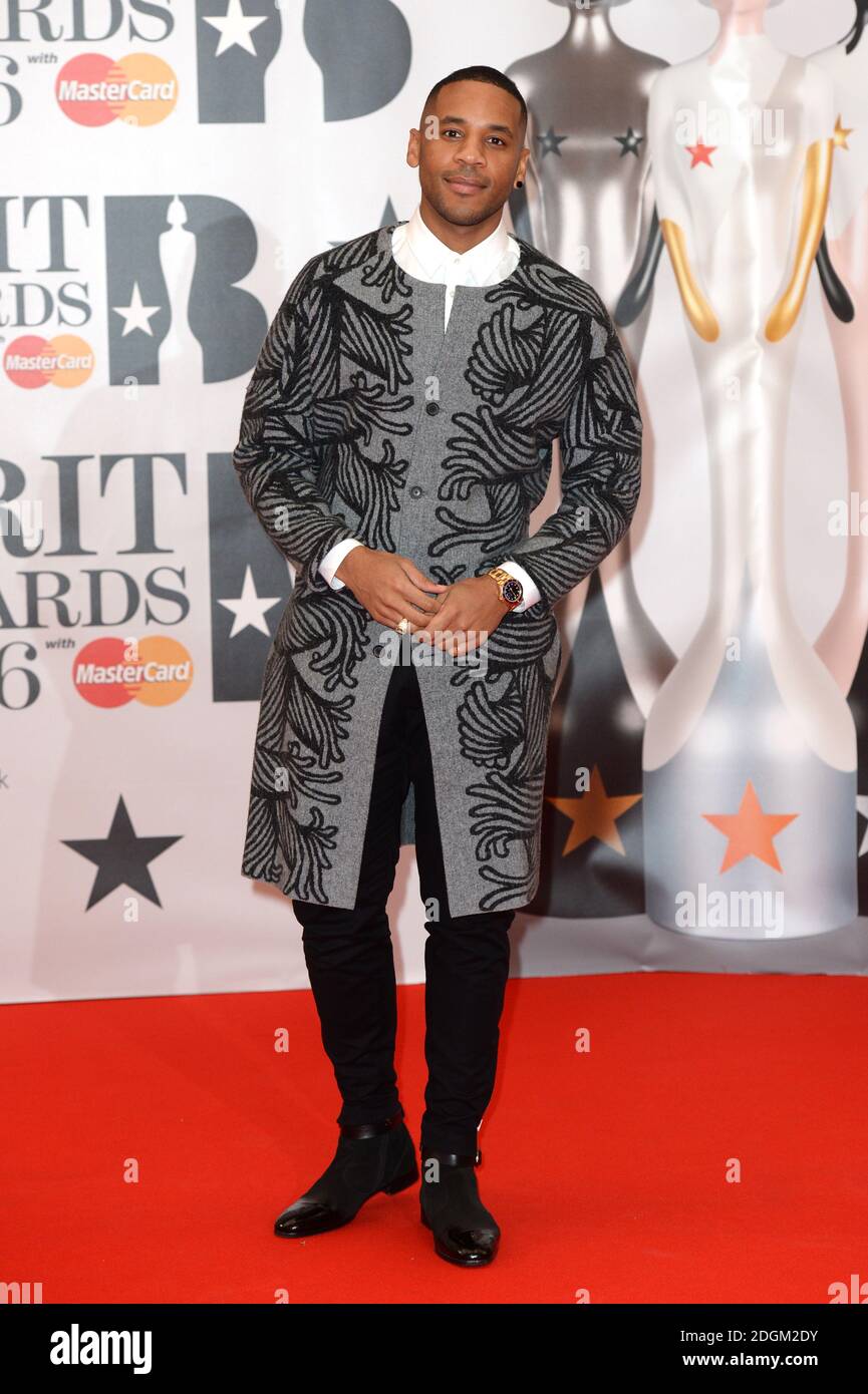 Reggie Yates arriving for the 2016 Brit Awards at the O2 Arena, London ...