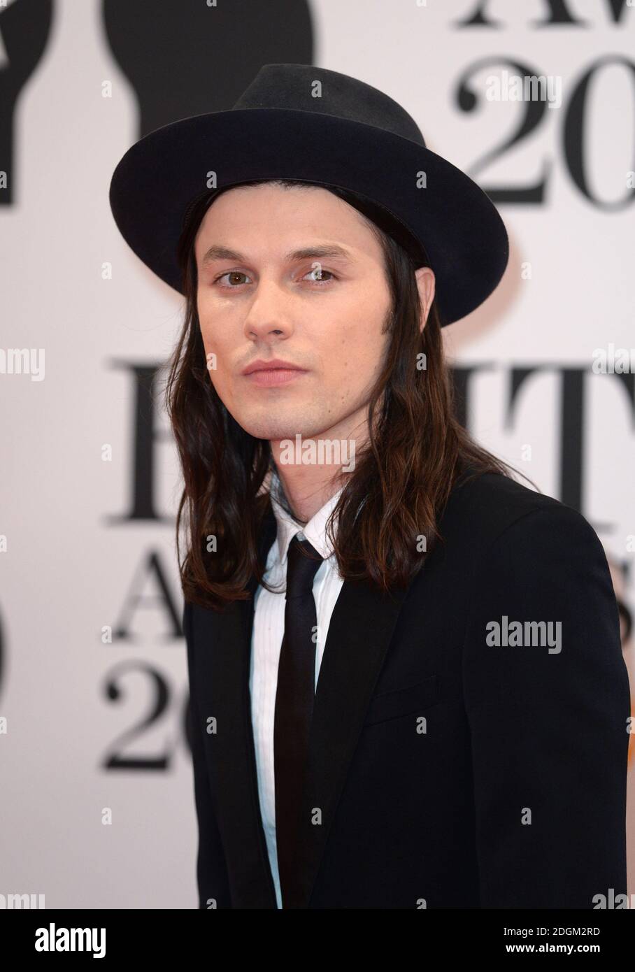 James Bay arriving for the 2016 Brit Awards at the O2 Arena, London ...