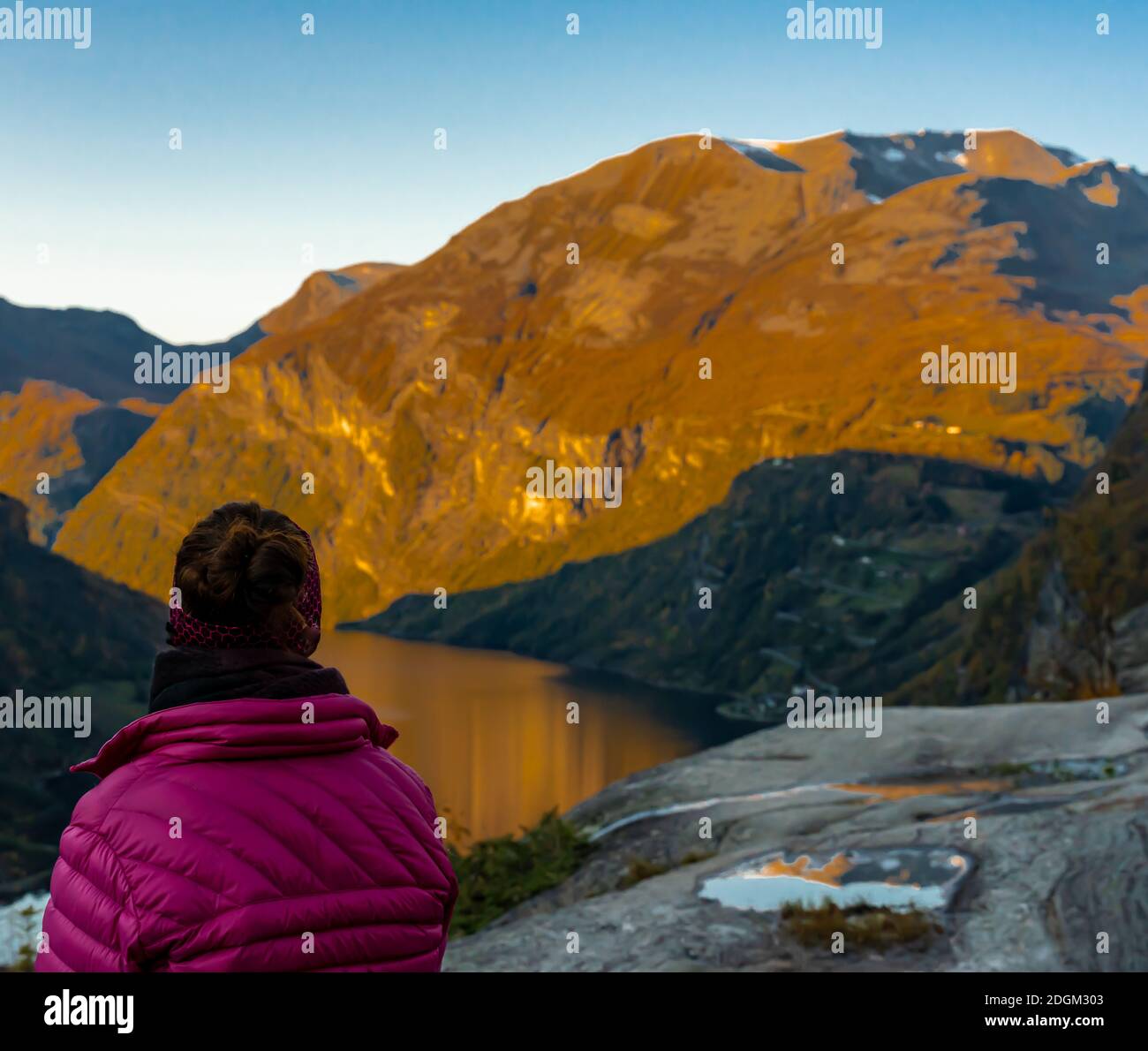 Norway geiranger fjord hiker hi-res stock photography and images - Alamy