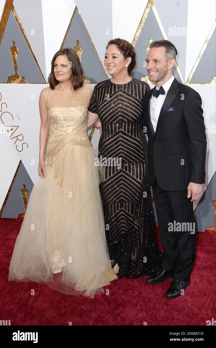(left to right) Amy Hobby, Liz Garbus and Justin Wilkes arriving at the ...