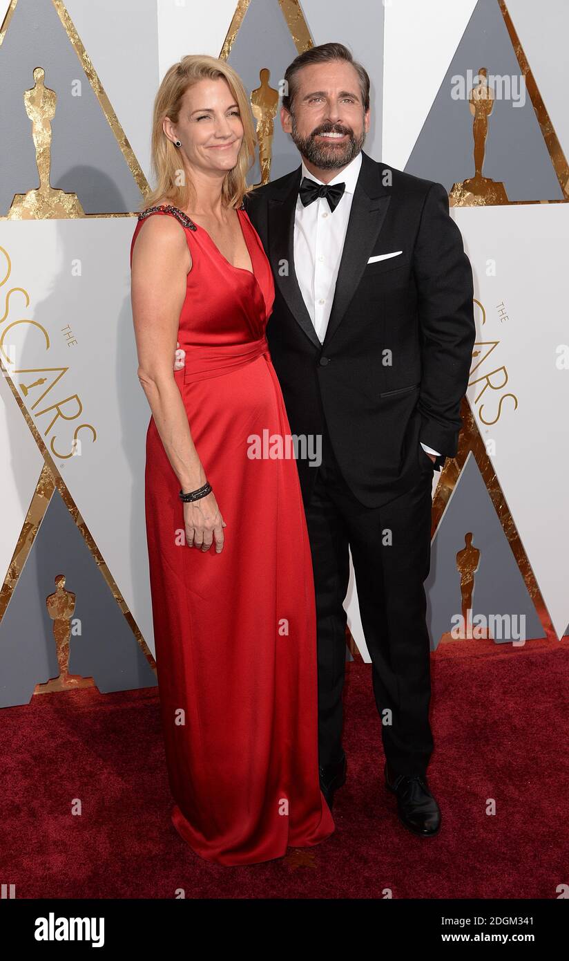 Nancy Carell and Steve Carell arriving at the 88th Academy Awards held ...