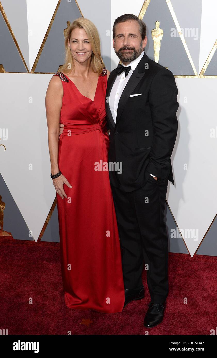 Nancy Carell and Steve Carell arriving at the 88th Academy Awards held ...