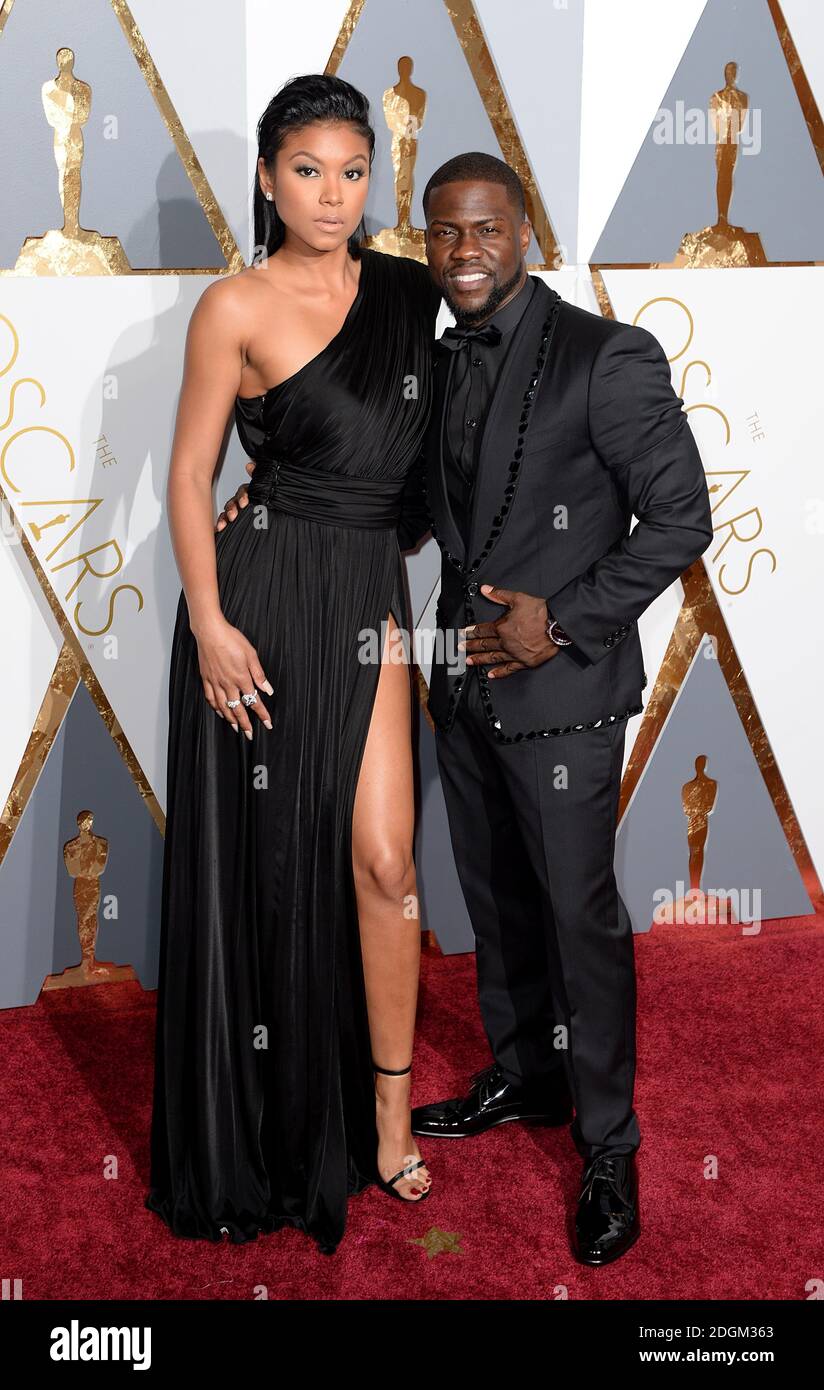 Kevin Hart and Eniko Parris arriving at the 88th Academy Awards held at ...