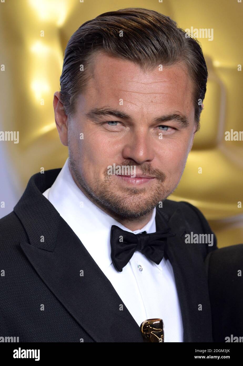 Leonardo DiCaprio with the Academy Award for Best Actor in the press ...