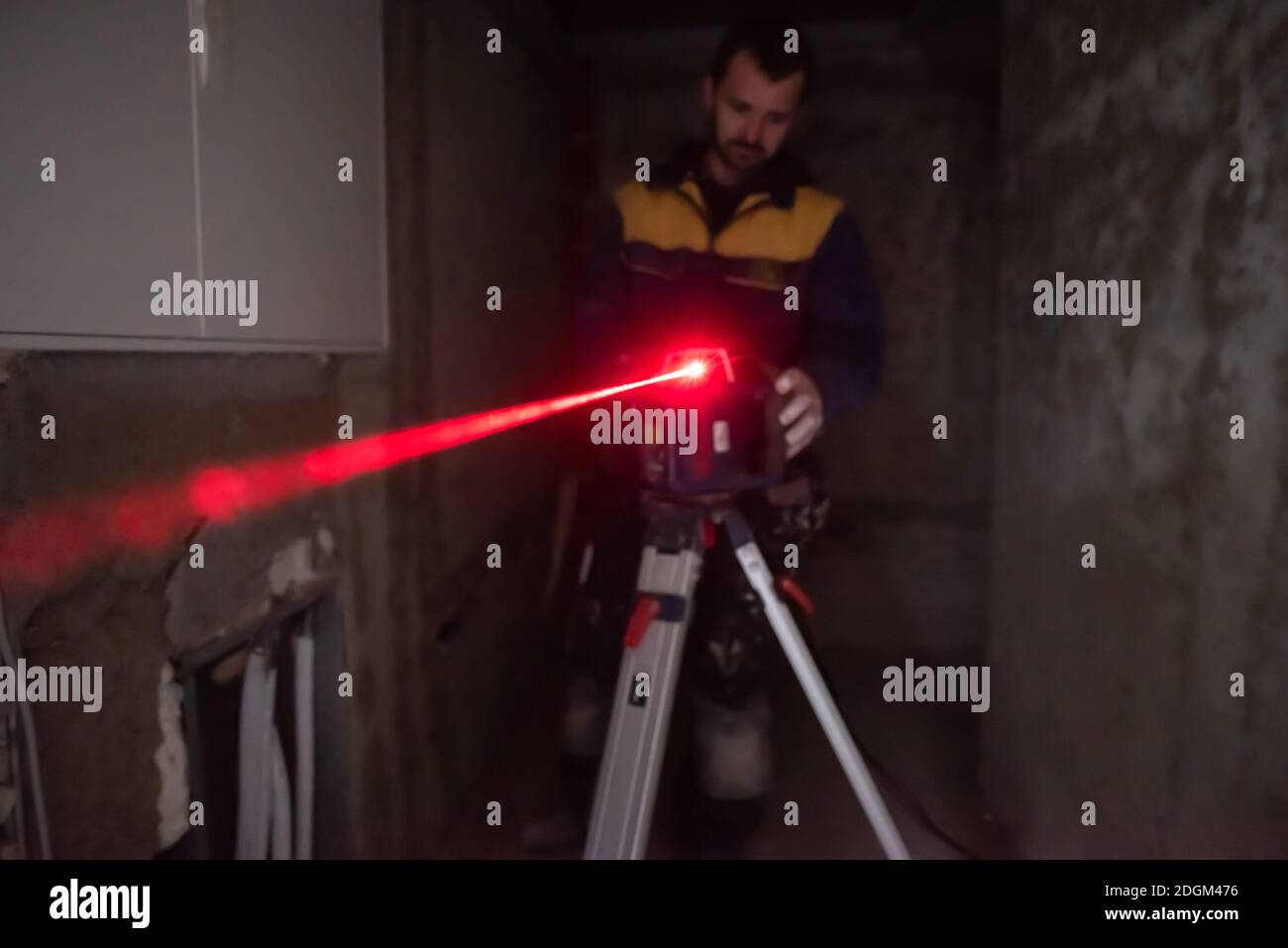 Laser equipment at a construction site Stock Photo - Alamy