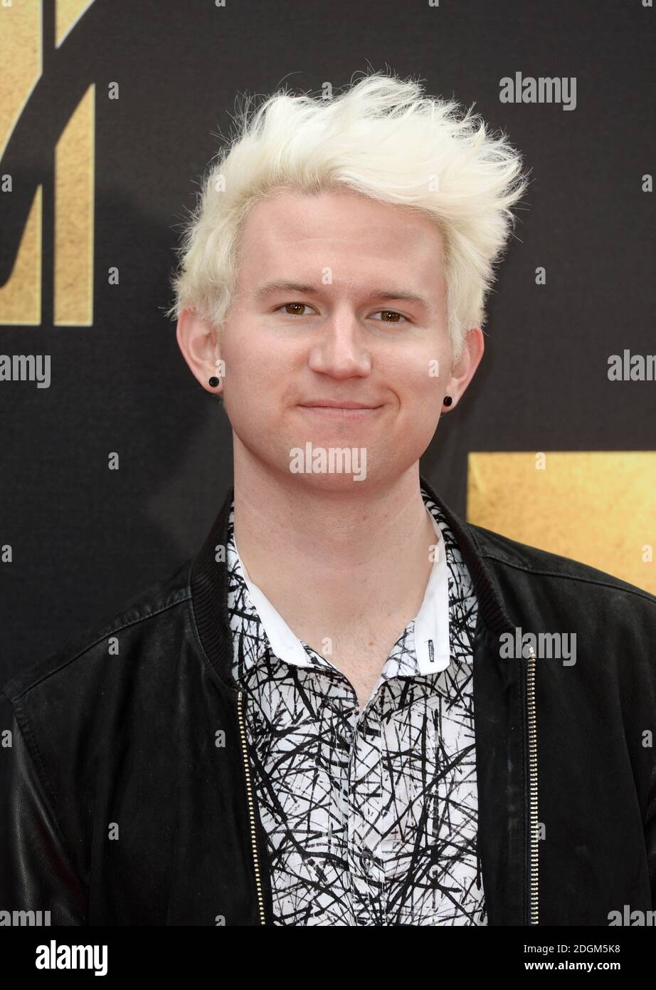 Ricky Dillon arriving at the 2016 MTV Movie Awards, Warner Bros Studios ...