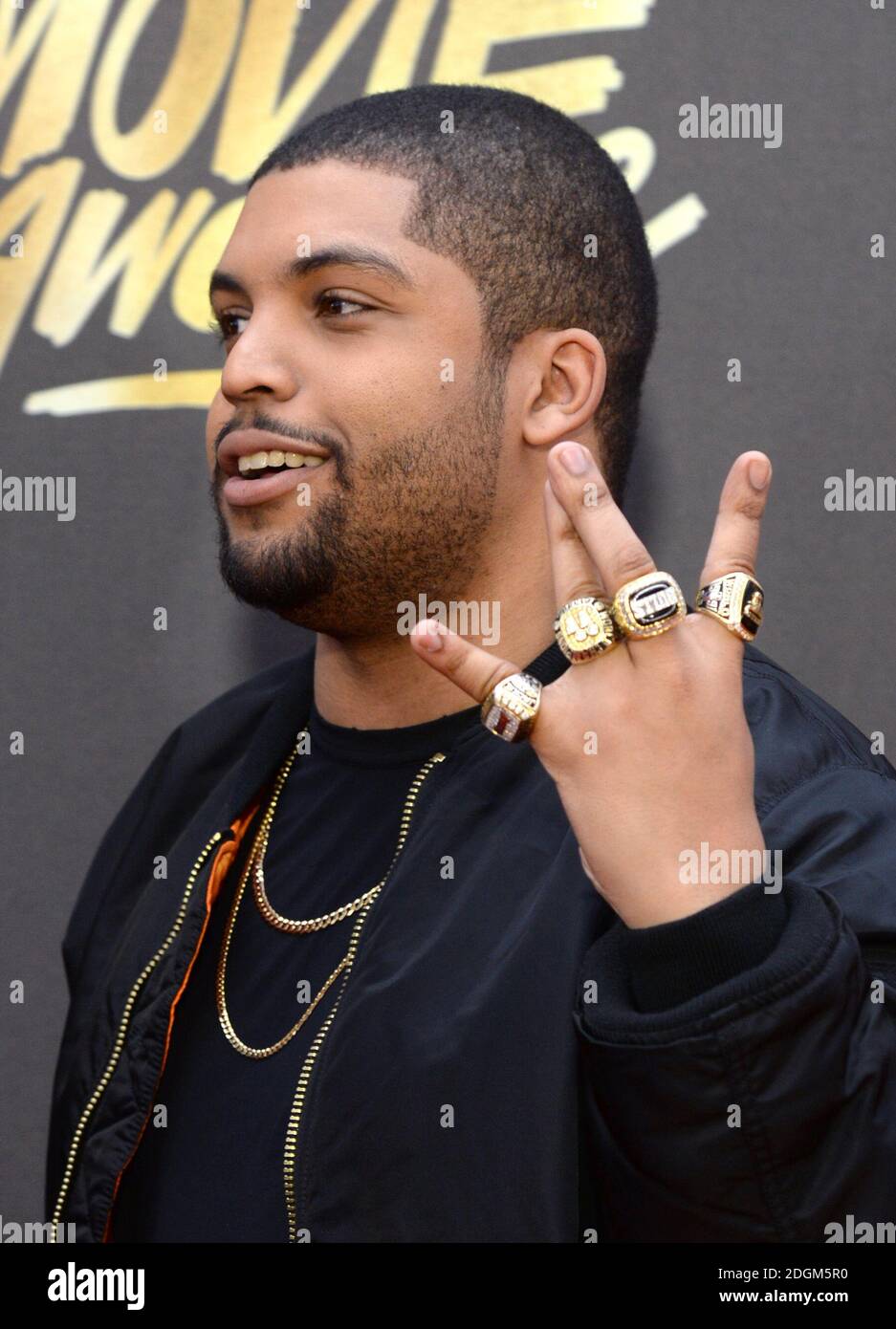 O'Shea Jackson Jr arriving at the 2016 MTV Movie Awards, Warner Bros ...