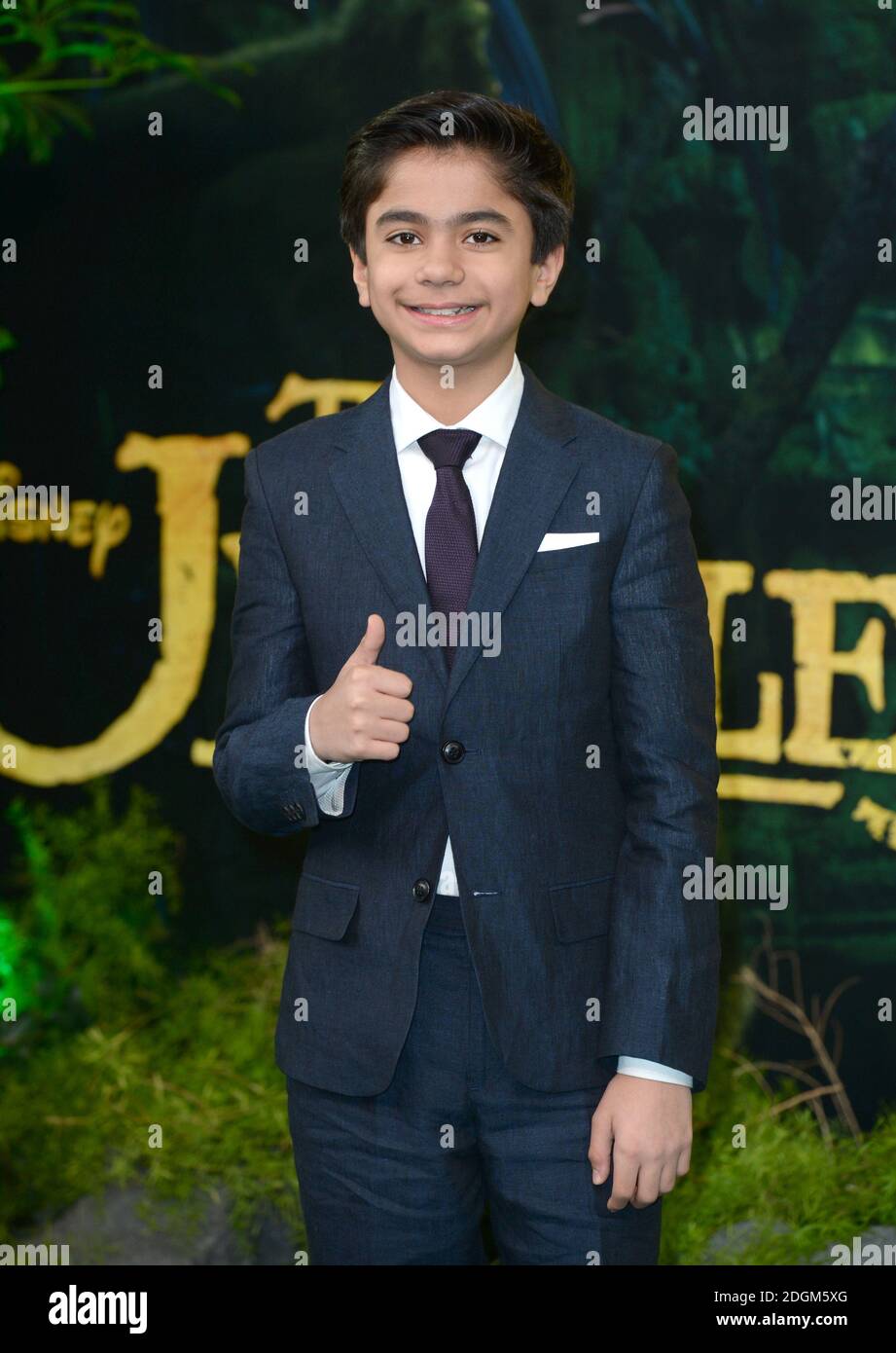 Neel Sethi arriving at the UK Premiere of The Jungle Book, BFI IMAX ...