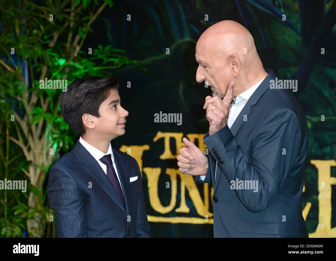 Neel Sethi and Ben Kingsley arriving at the UK Premiere of The Jungle ...