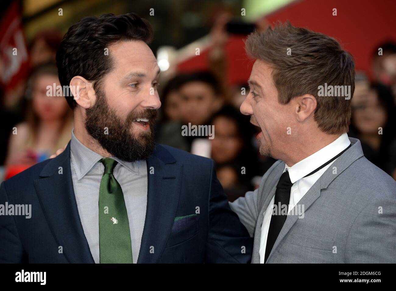 Jeremy Renner (right) and Paul Rudd arriving for the Captain America ...