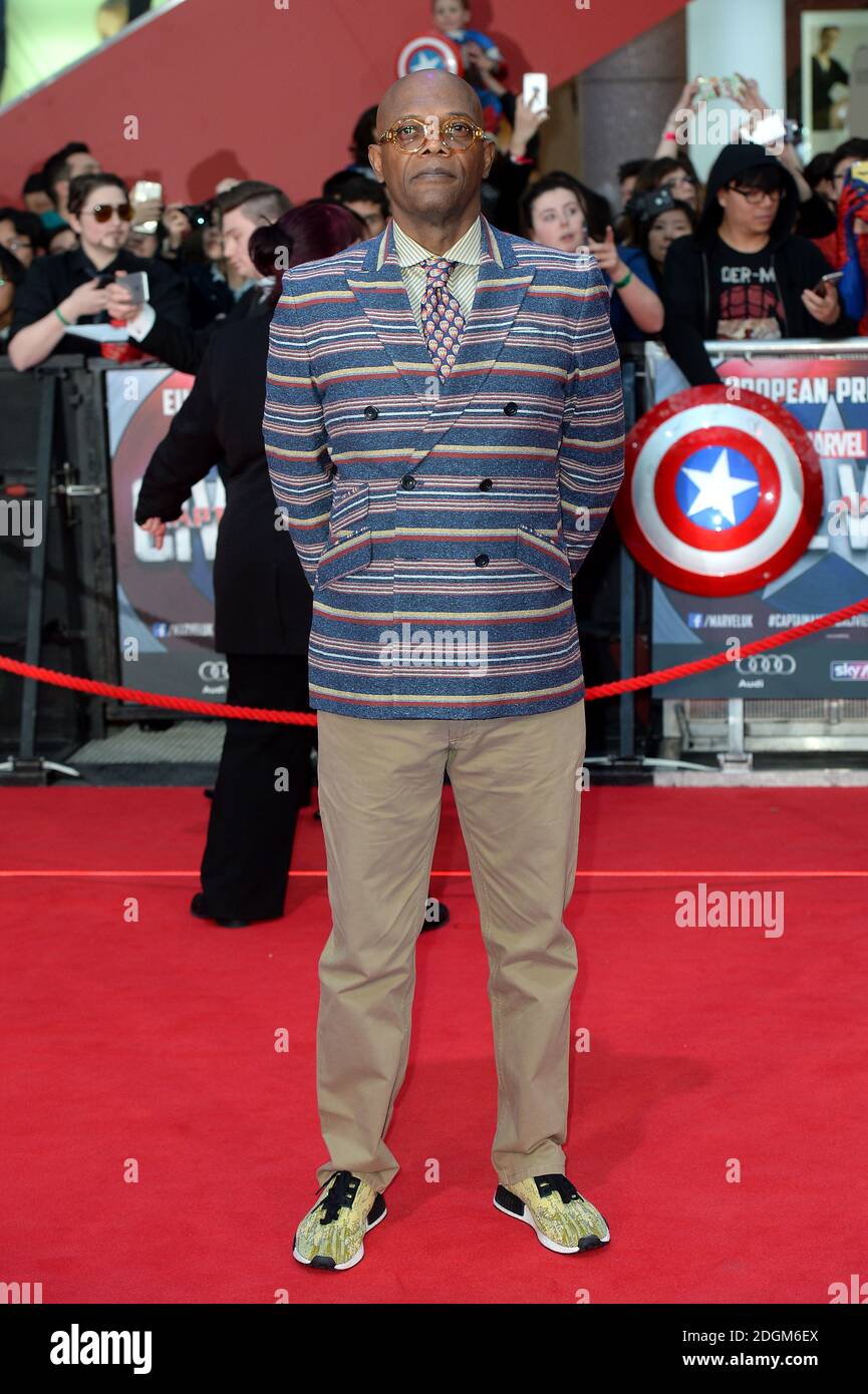 Samuel l jackson attending premiere captain america hi-res stock ...
