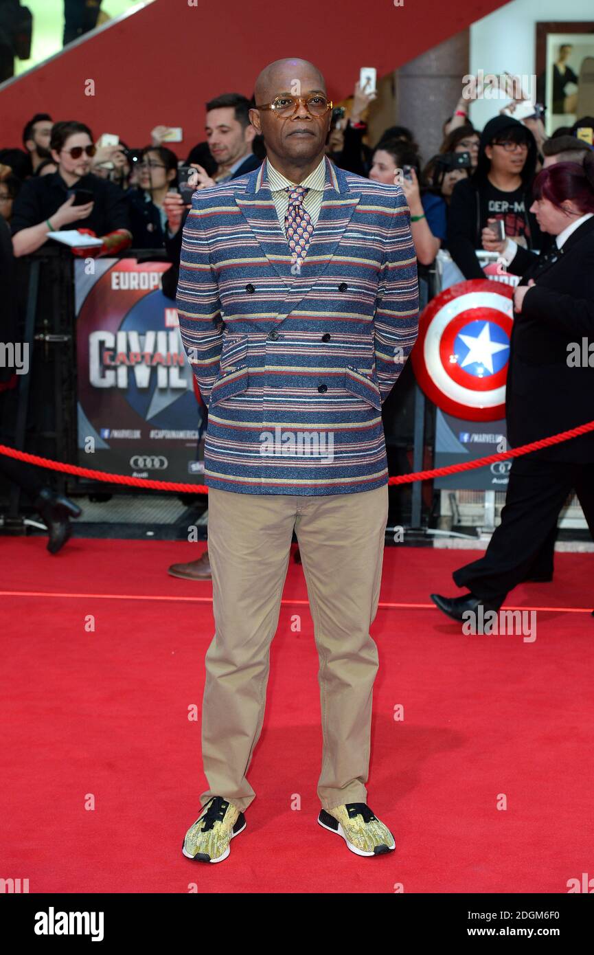 Samuel l jackson attending premiere captain america hi-res stock ...