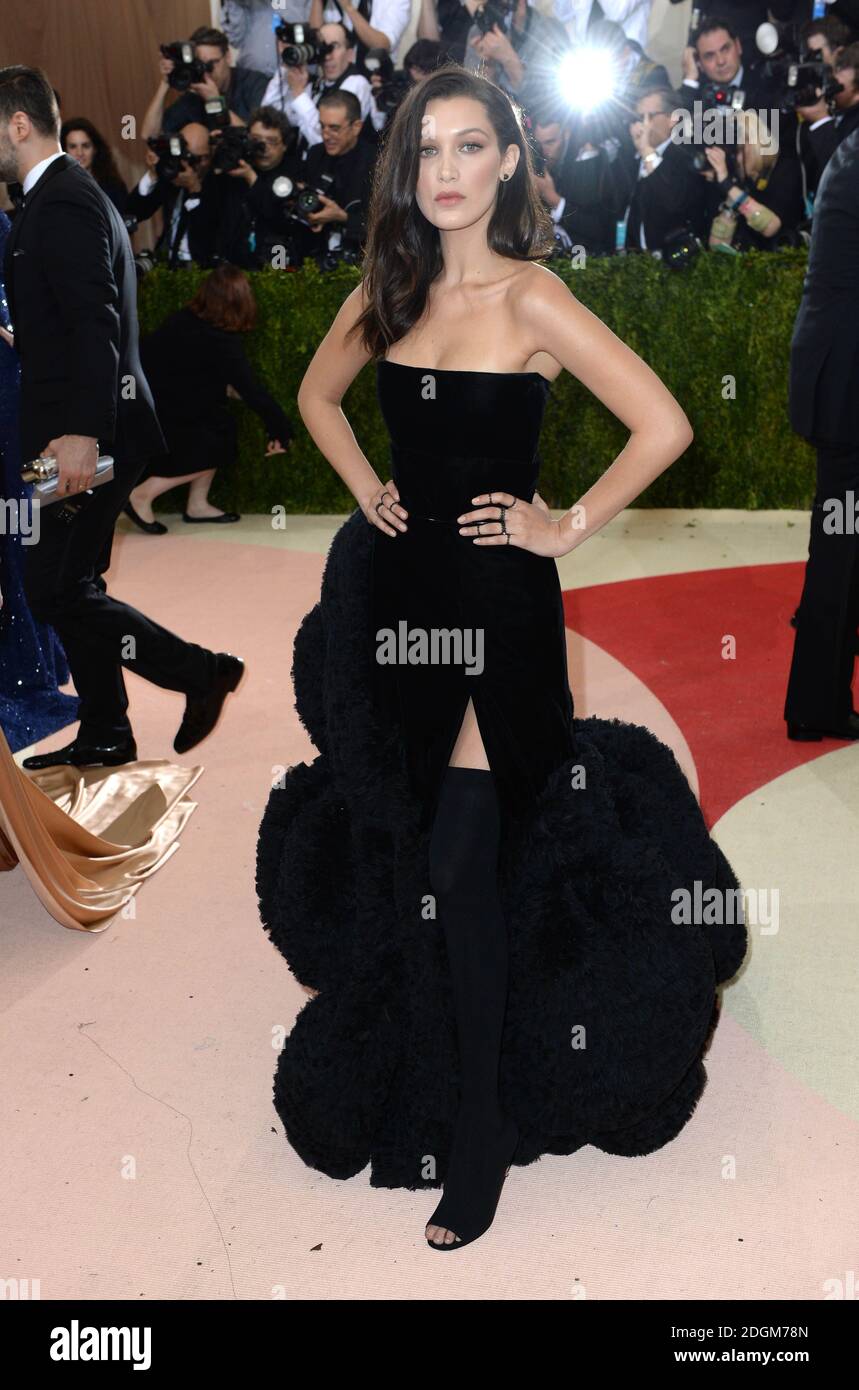 Bella Hadid attending The Metropolitan Museum of Art Met Gala 2016, in ...