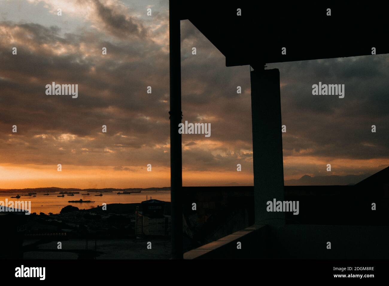 A dramatic and moody scenery of a beautiful sunset Stock Photo - Alamy