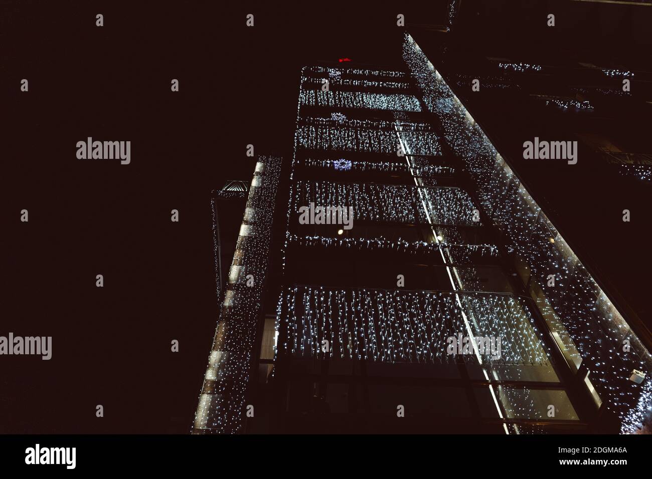 office building tower christmas decoration illumination work on the ...