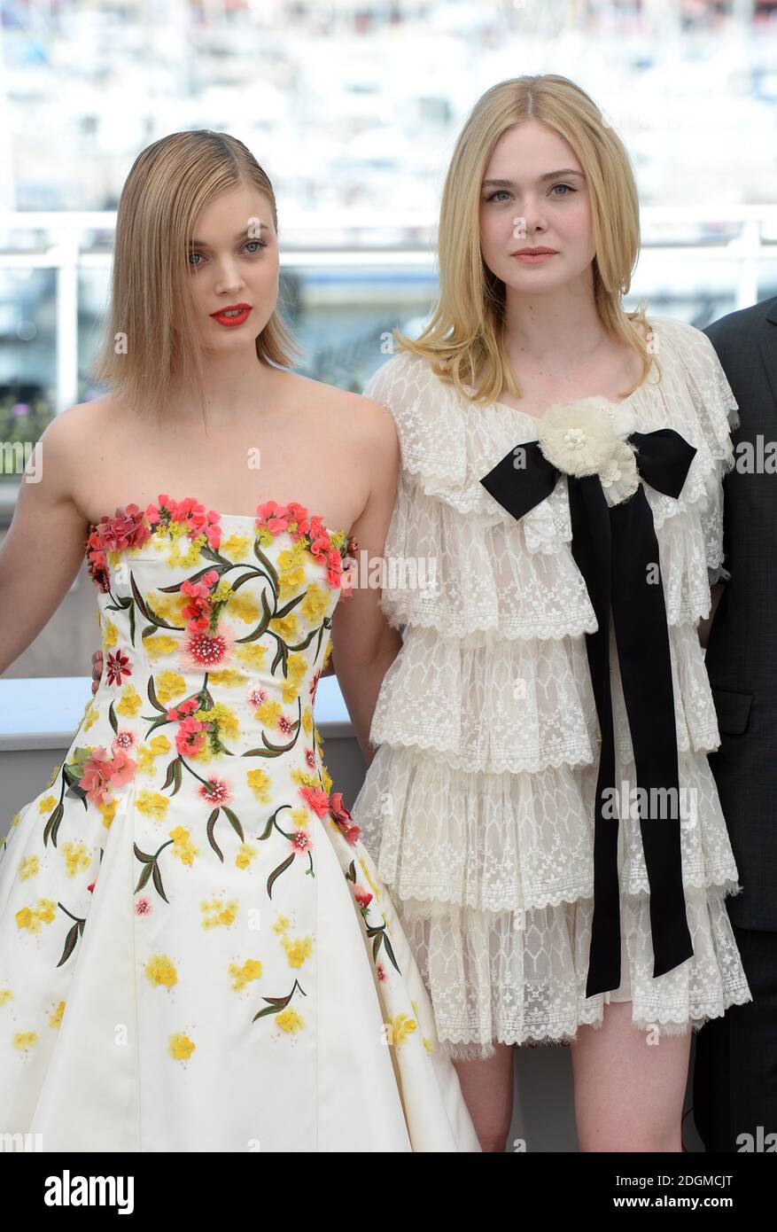 Bella Heathcote and Elle Fanning attending The Neon Demon photocall ...