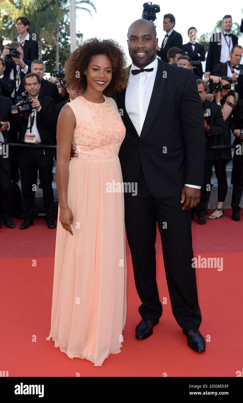 Teddy Riner and Luthna Plocus attending the Elle premiere at the Palais ...