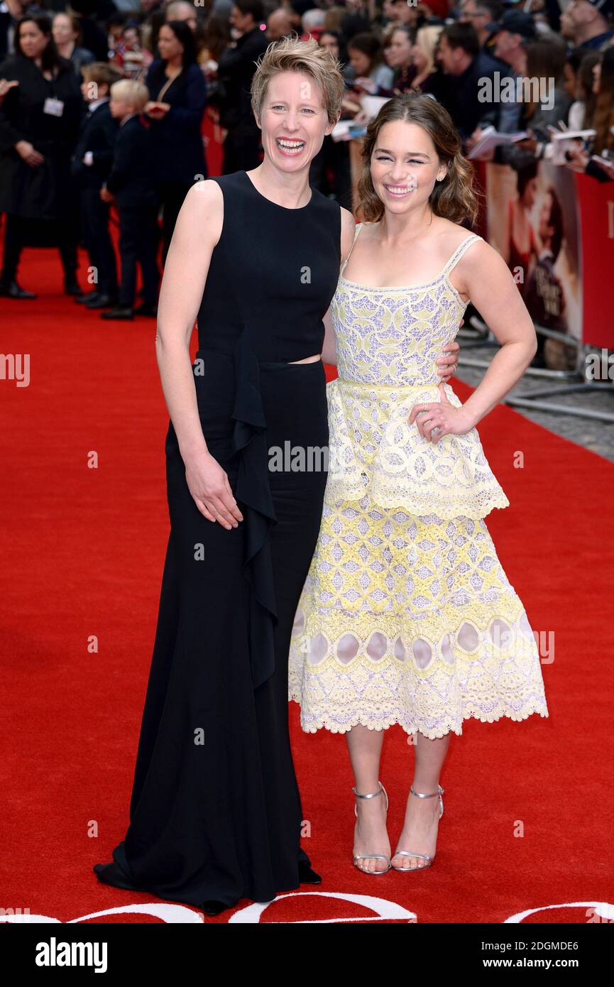 Thea Sharrock and Emilia Clarke attending the Me Before You premiere ...