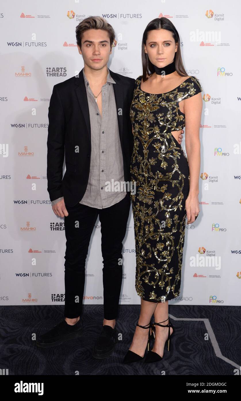 George Shelley and Lilah Parsons attending the Global Fashion Awards ...