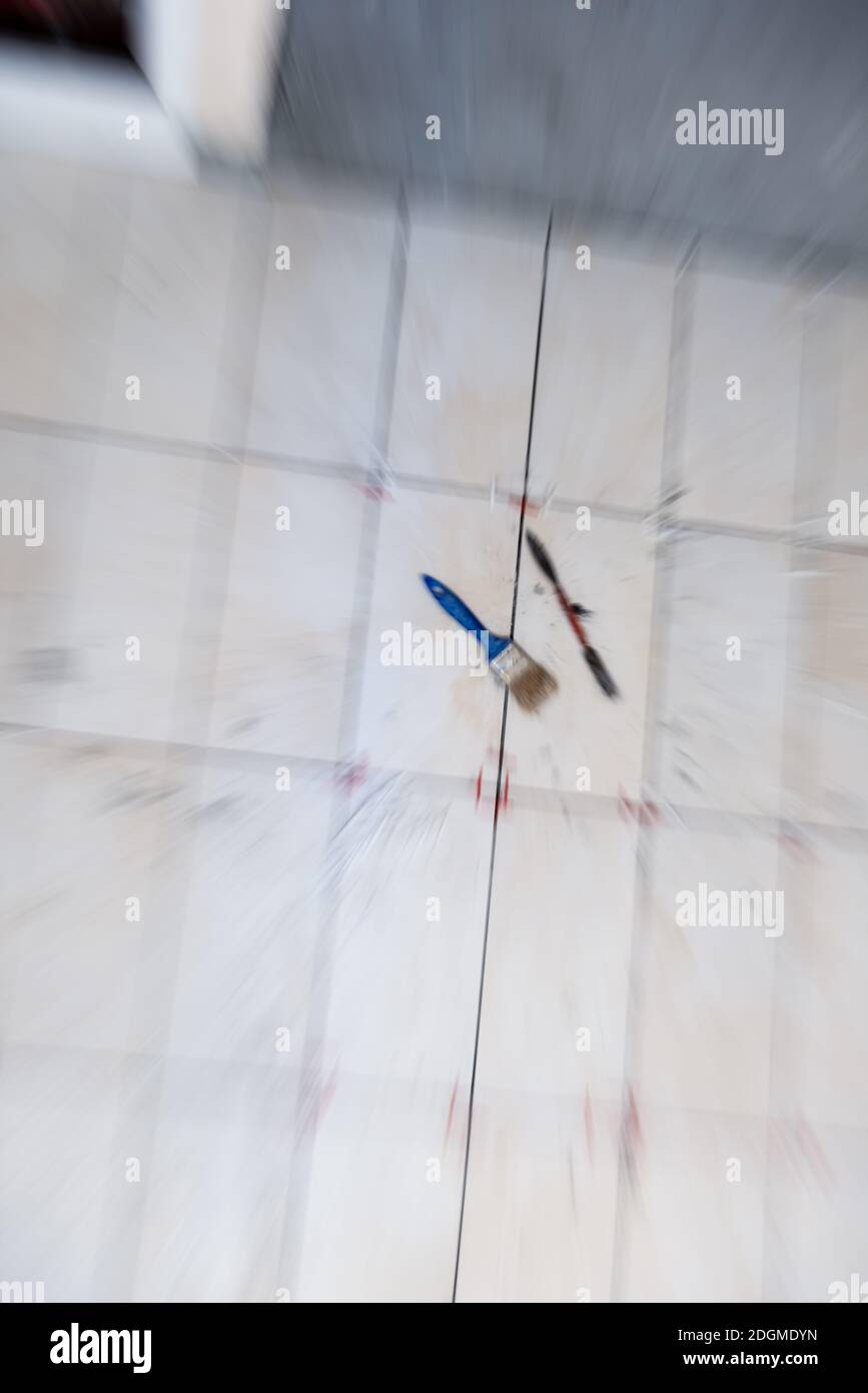 Ceramic tiles and tools for tiler Stock Photo - Alamy