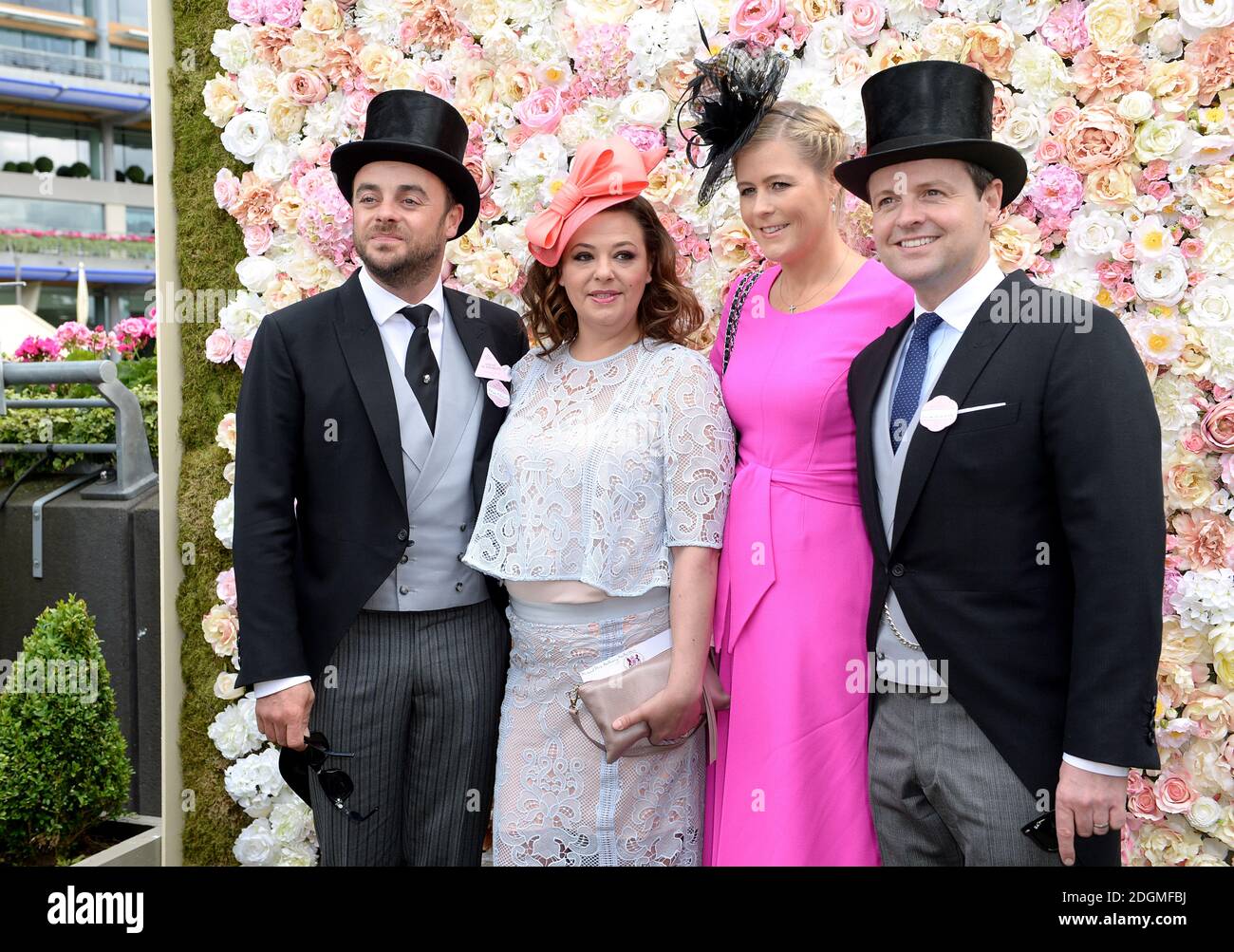 Anthony McPartlin (left) with wife Lisa Armstrong and Declan Donnelly ...