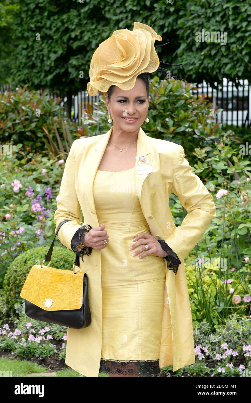 Lady Forsyth poses for a photo on day three of Royal Ascot Stock Photo ...