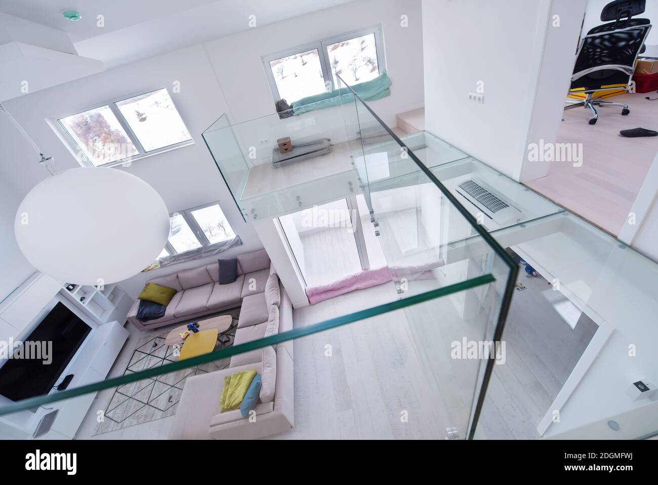 Interior of a two level apartment Stock Photo - Alamy