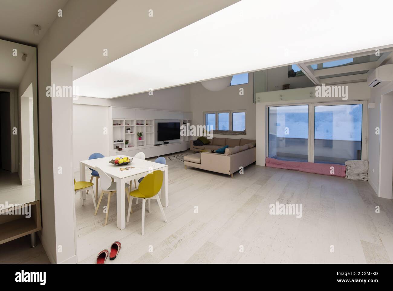 Interior of a two level apartment Stock Photo - Alamy