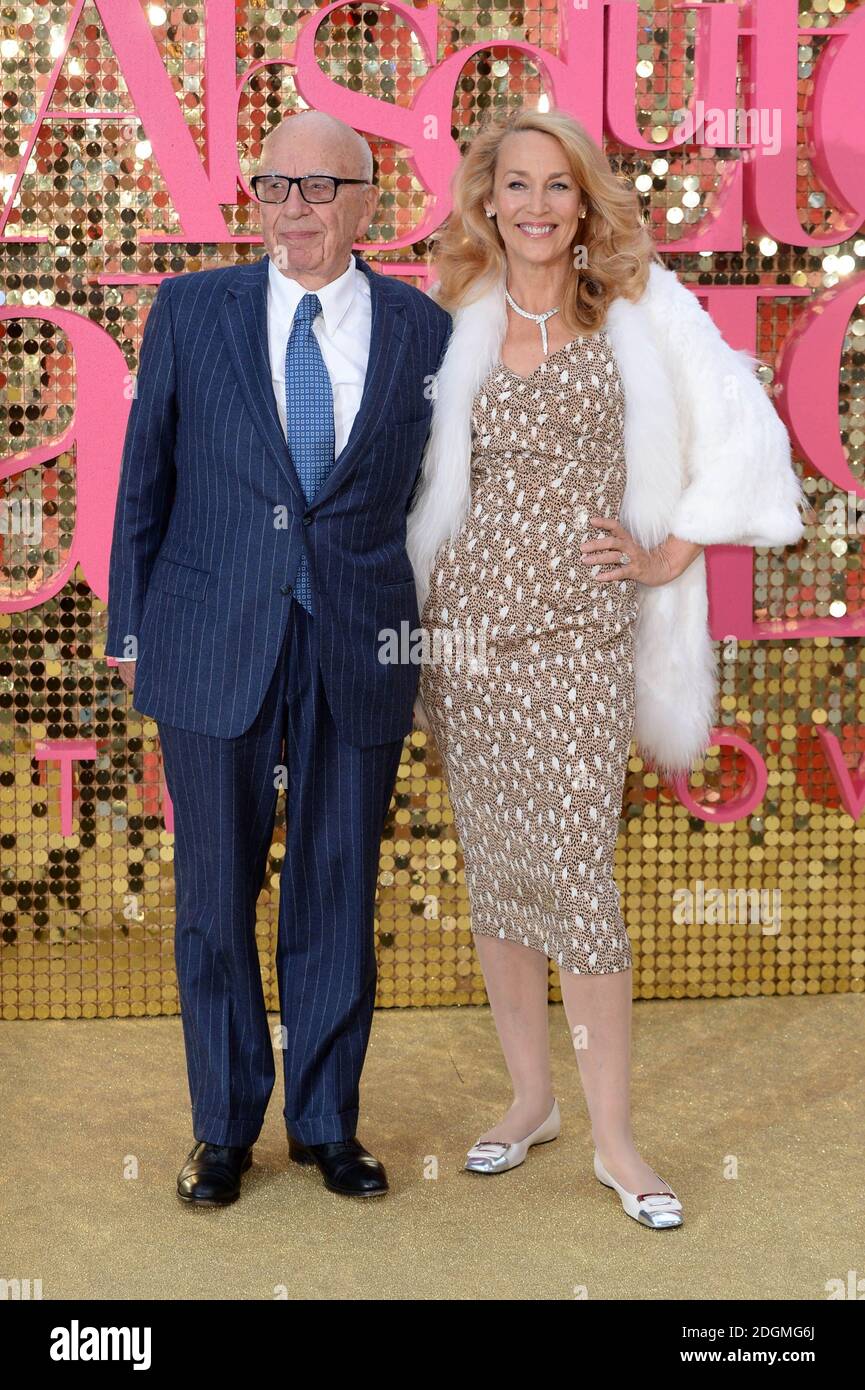 Rupert Murdoch and Jerry Hall attending the Absolutely Fabulous The ...