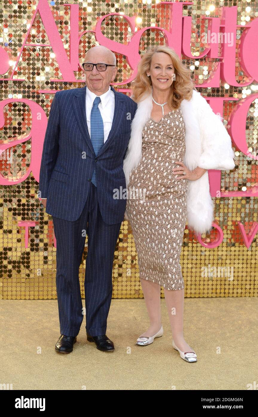 Rupert Murdoch and Jerry Hall attending the Absolutely Fabulous The ...
