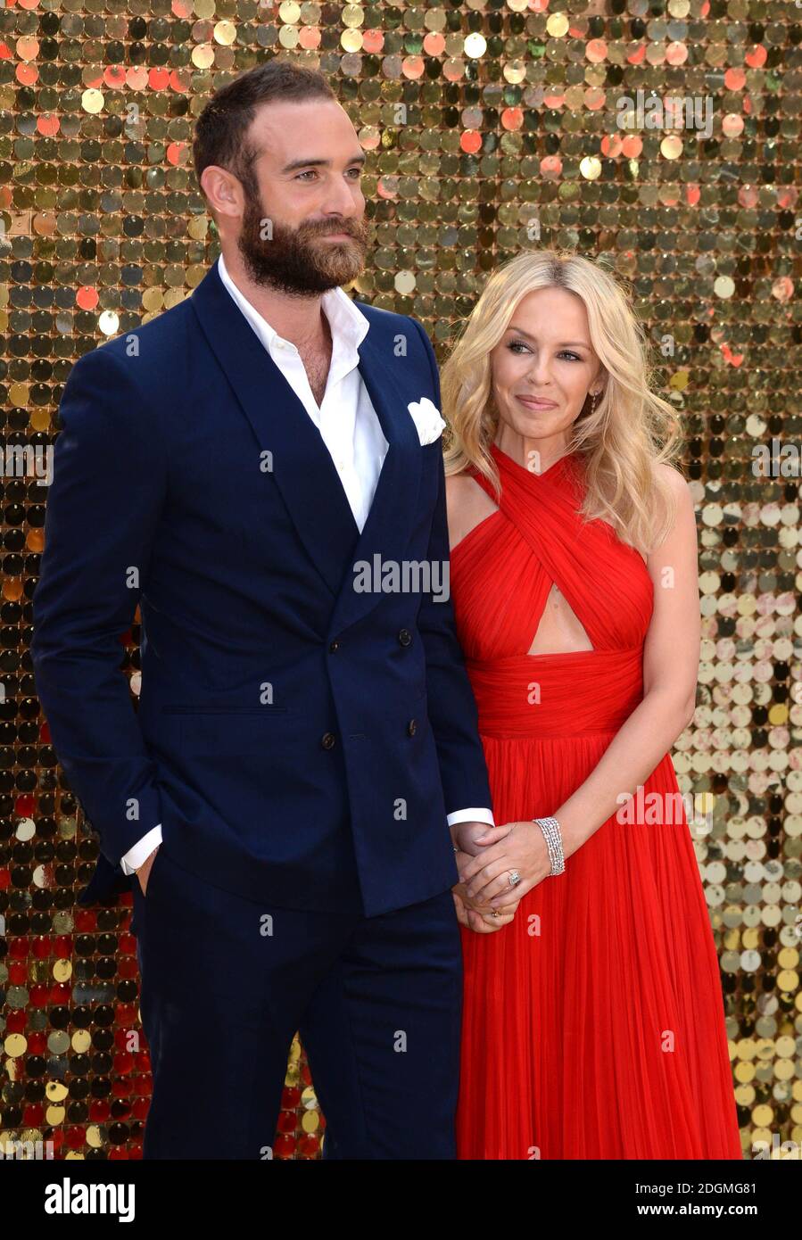 Joshua Sasse and Kylie Minogue attending the Absolutely Fabulous The ...