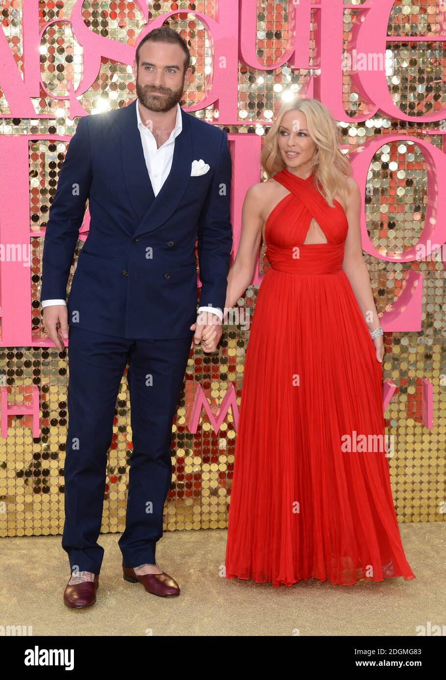 Joshua Sasse and Kylie Minogue attending the Absolutely Fabulous The ...