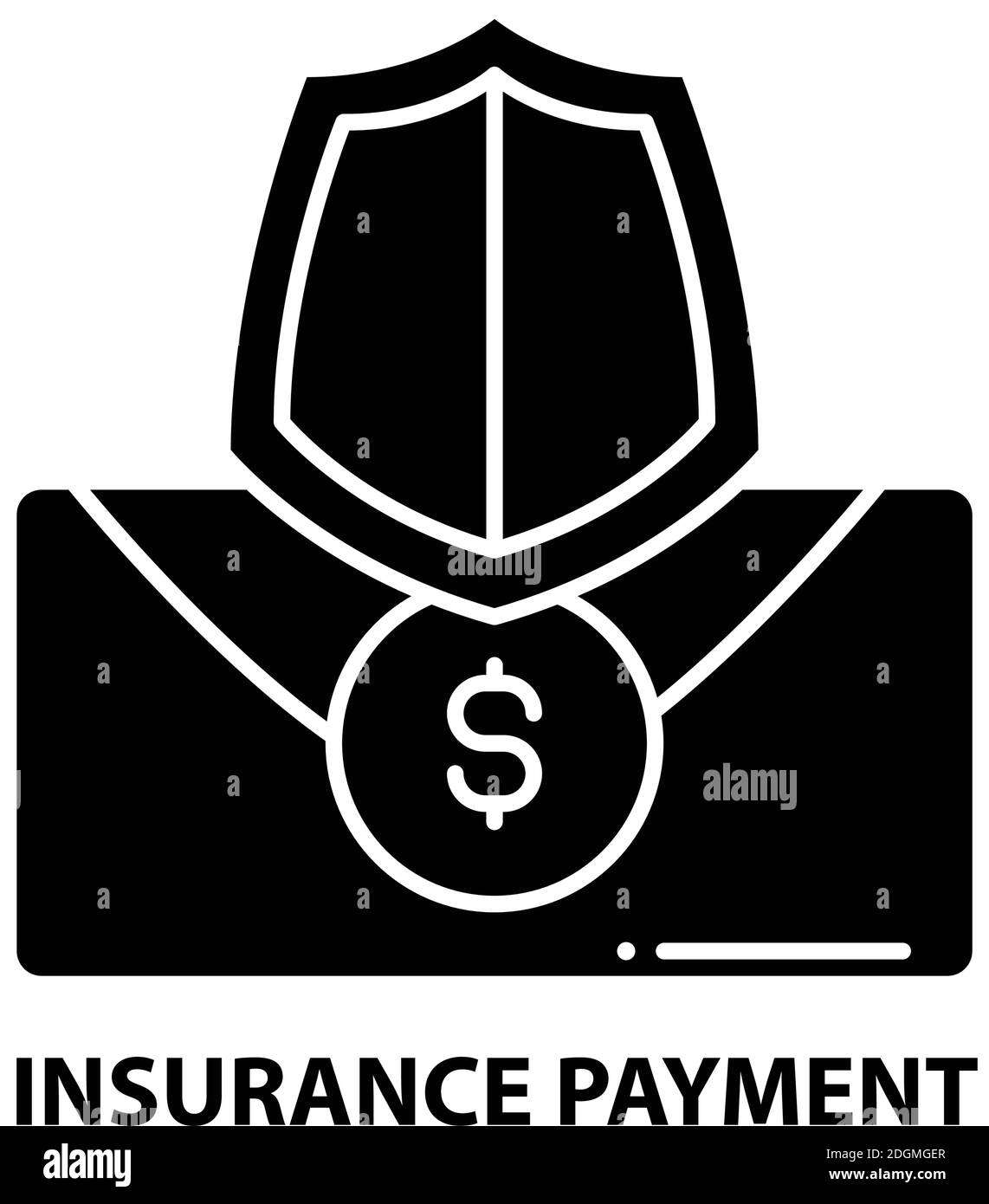 insurance payment icon, black vector sign with editable strokes ...