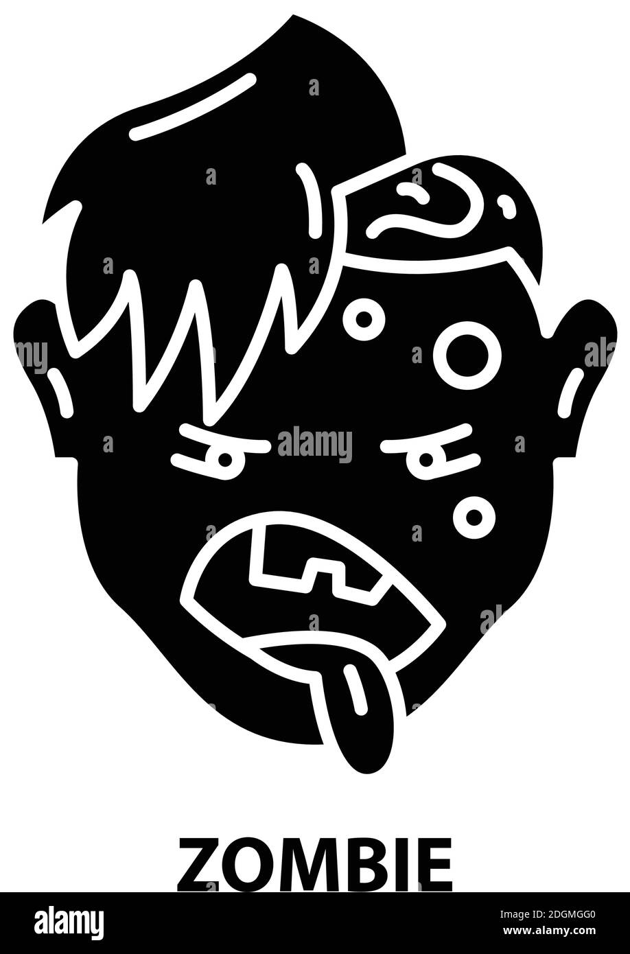 zombie icon, black vector sign with editable strokes, concept ...