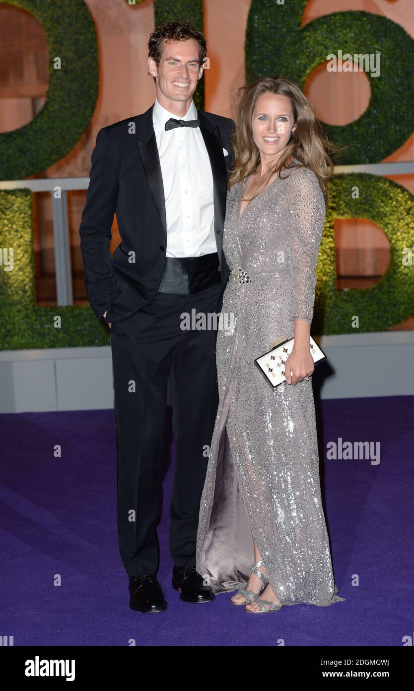 Andy Murray and wife Kim Sears arriving at The Wimbledon Champions ...