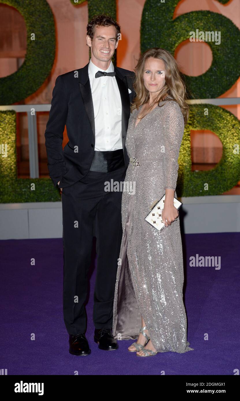 Andy Murray and wife Kim Sears arriving at The Wimbledon Champions ...