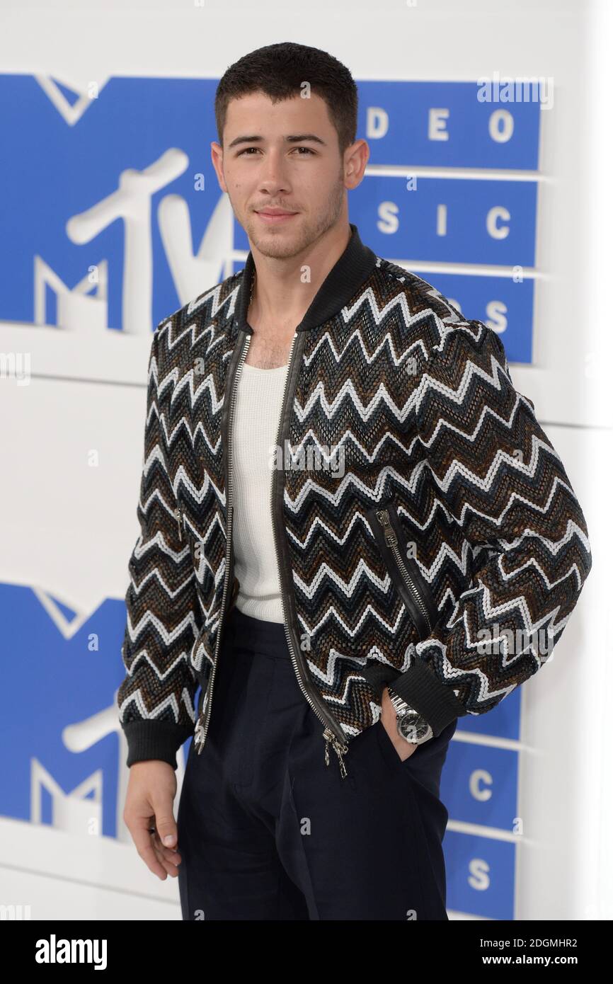 Nick Jonas arriving at the MTV Video Music Awards 2016, Madison Square ...
