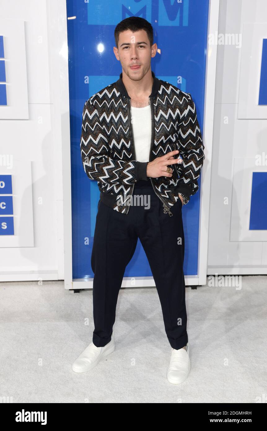 Nick Jonas arriving at the MTV Video Music Awards 2016, Madison Square ...
