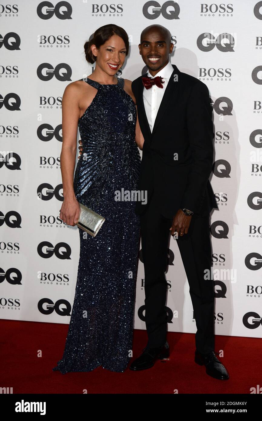 Mo Farah and Tania Nell attending the GQ Men of the Year Awards 2016 at ...