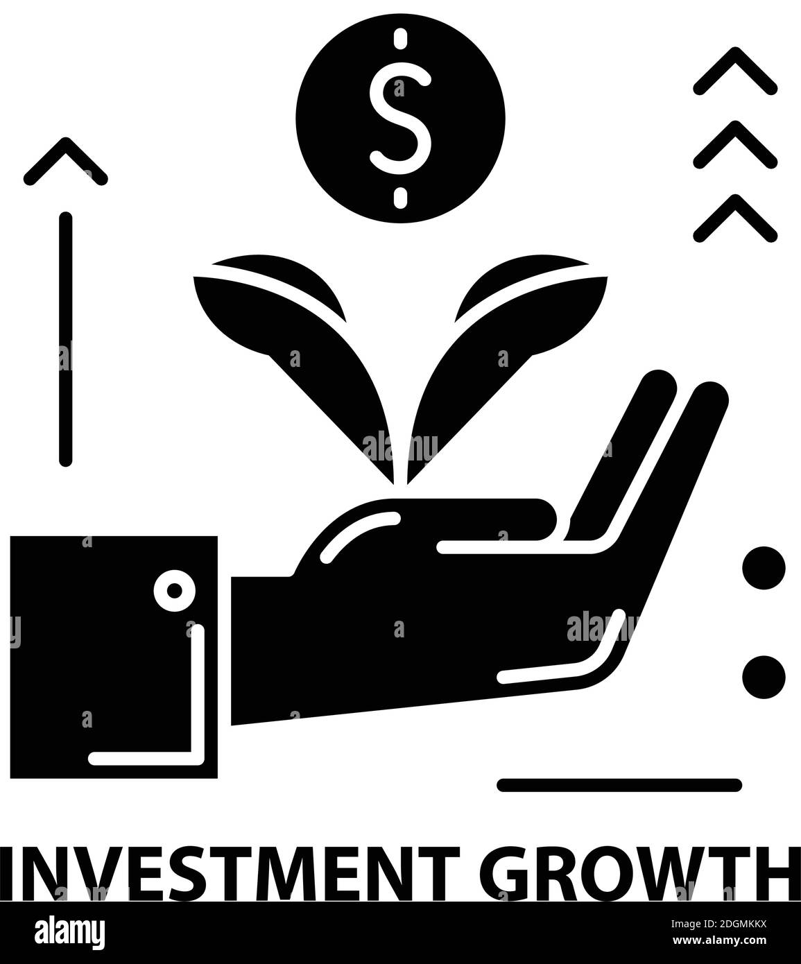 investment growth icon, black vector sign with editable strokes ...